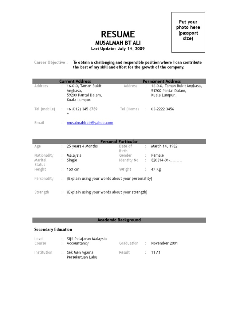 Contoh Resume Terbaik | PDF | Business