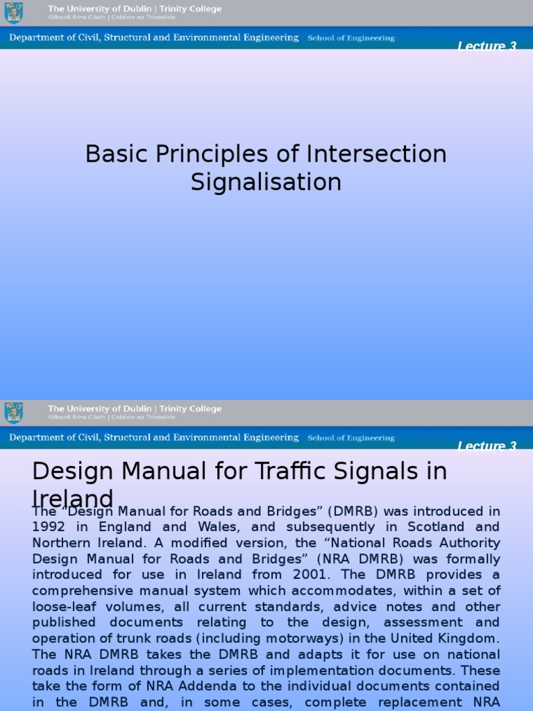 Basic Principles of Intersection Signalisation | PDF | Traffic ...