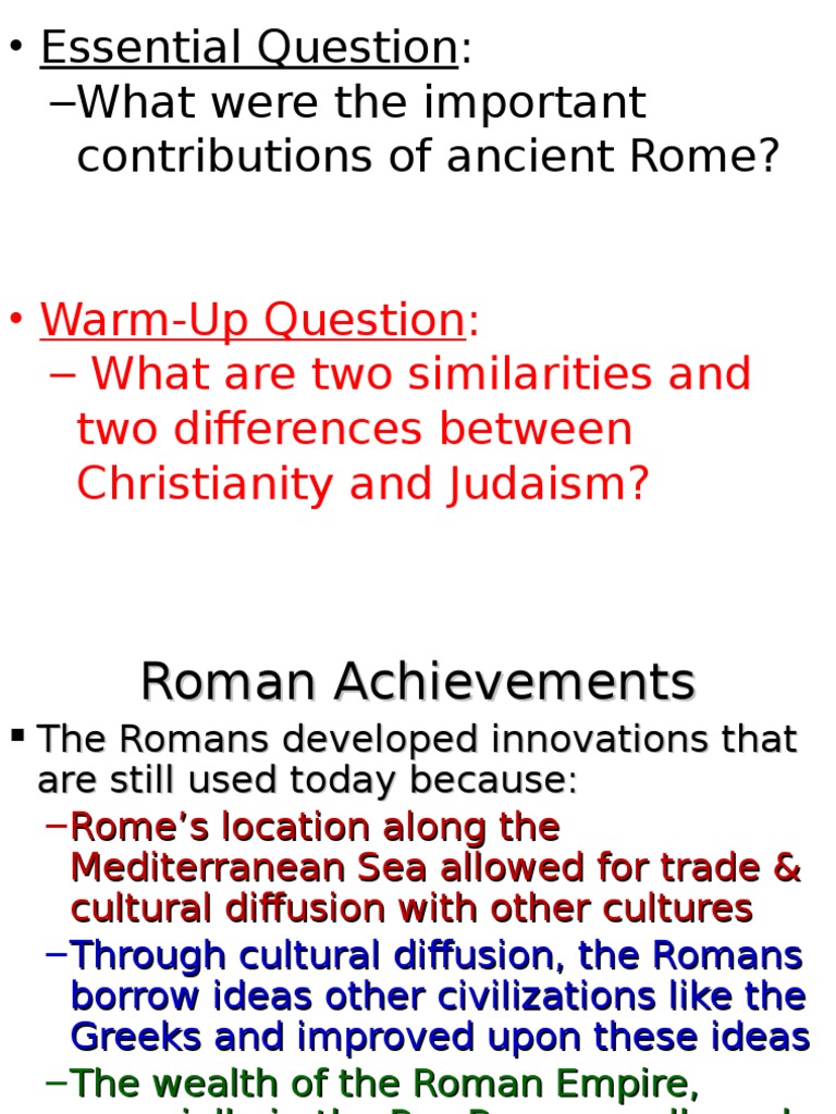 Roman Achievements | PDF | Ancient Rome | Roman Republic