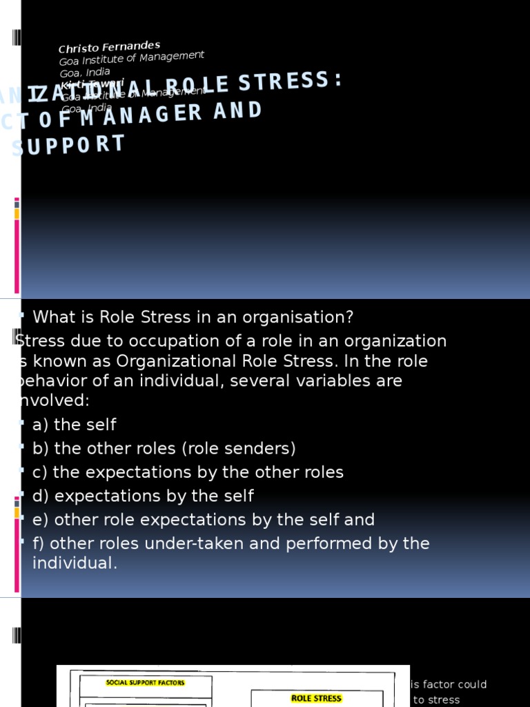 Understanding Organizational Role Stress | PDF | Career & Growth | Self ...