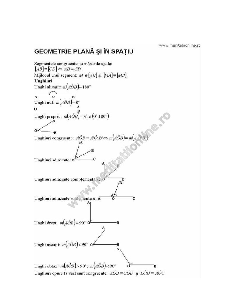 Formule Geometrie Clasa 5 8 | PDF