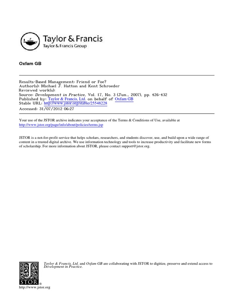 1 - Results-Based Management - Friend or Foe PDF | PDF | Public ...