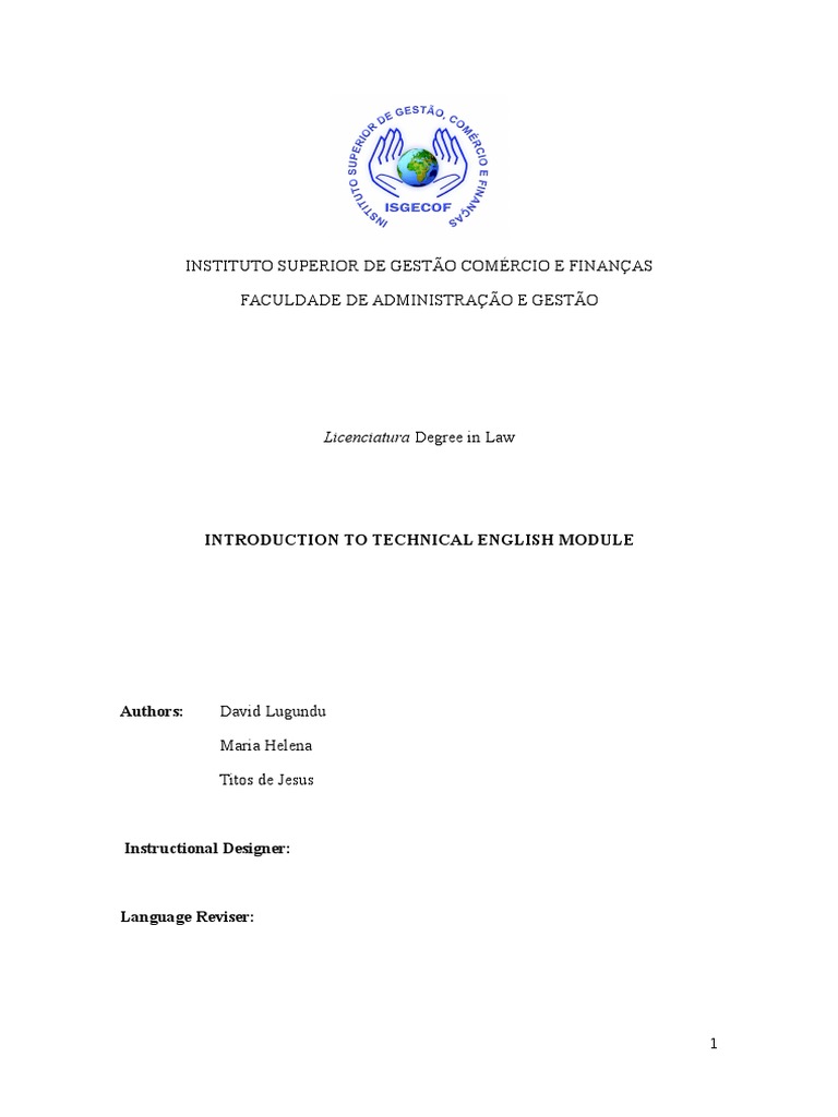 Introd Techn Engl Module - Distance Education - IsGECOF 2013 | PDF ...