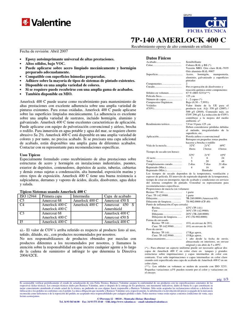 Amerlock 400 C | PDF | Cepillo | Aluminio