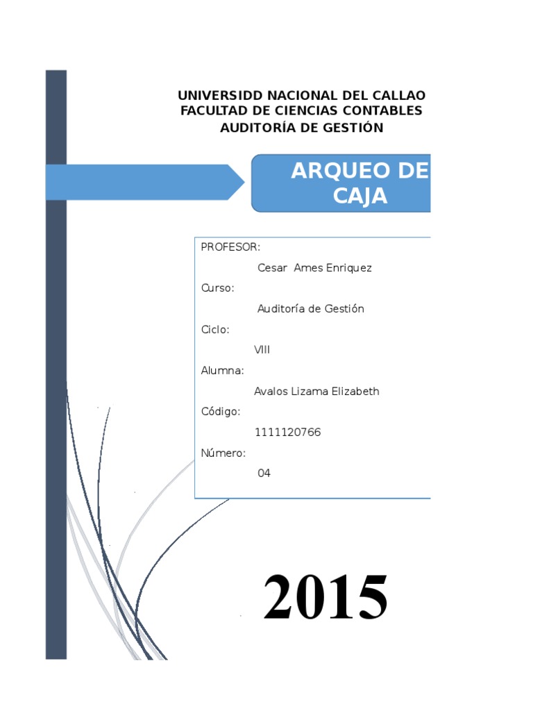 Arqueo de Caja | PDF