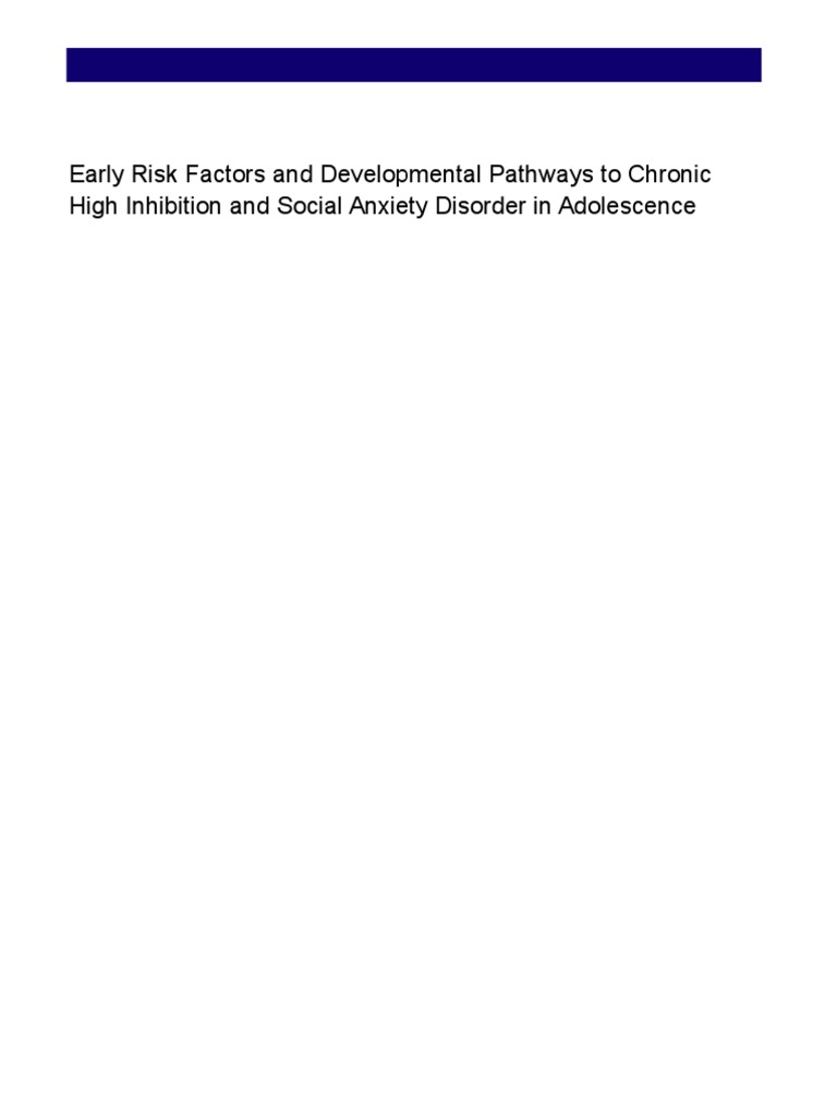 Early Risk Factors and Developmental Pathways To Chronic High ...