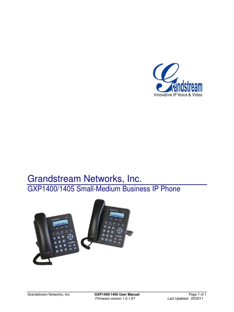 Manual Usuario Grandstream GXP1405 | PDF | Session Initiation Protocol | Ip Address