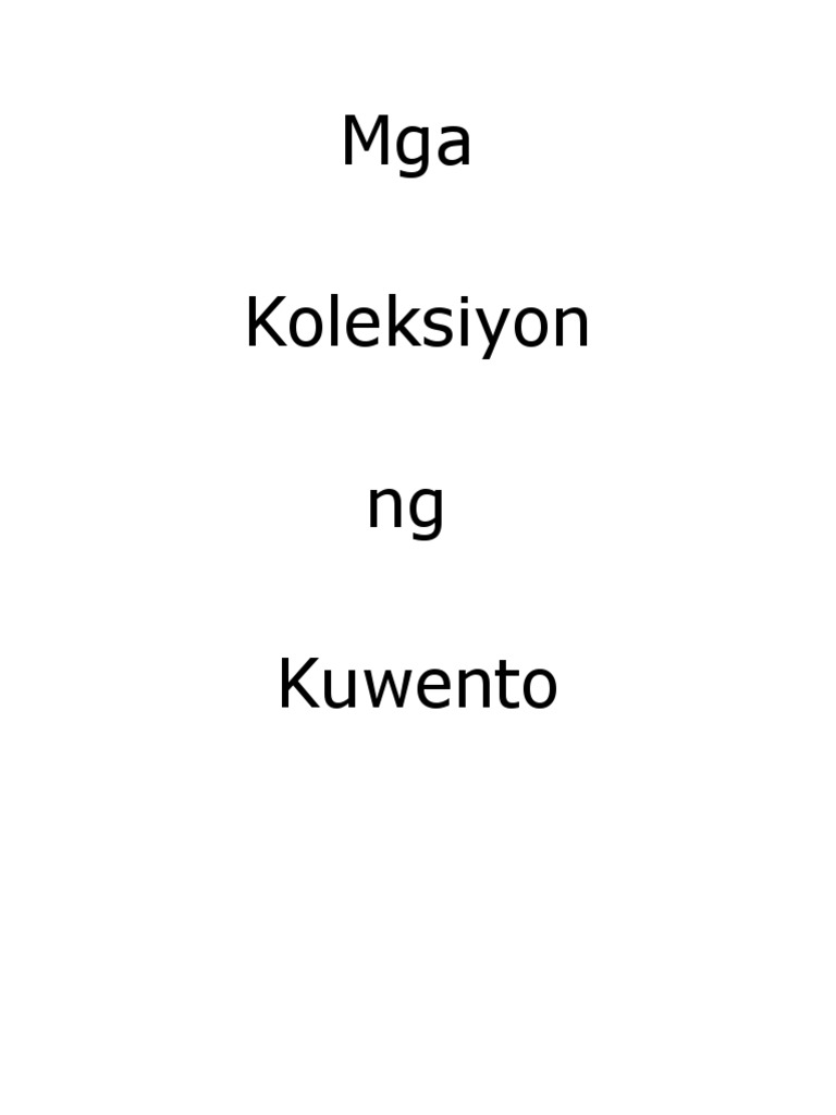 Mga Koleksiyon NG Kwento | PDF