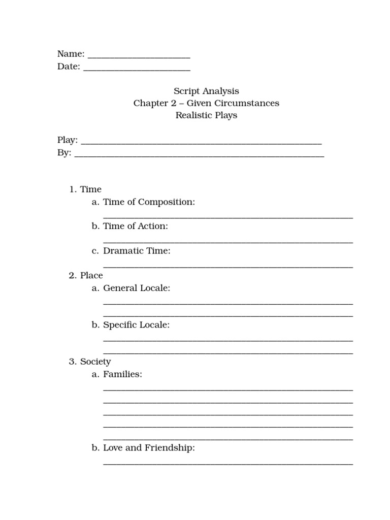 Given Circumstances Worksheet | PDF