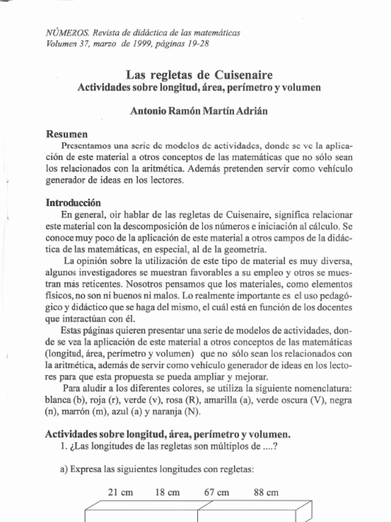 Articulo 02 Sobre Regletas | PDF | Color | Volumen