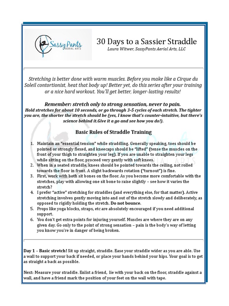 30 Days To A Sassier Straddle | PDF | Foot | Anatomical Terms Of Motion