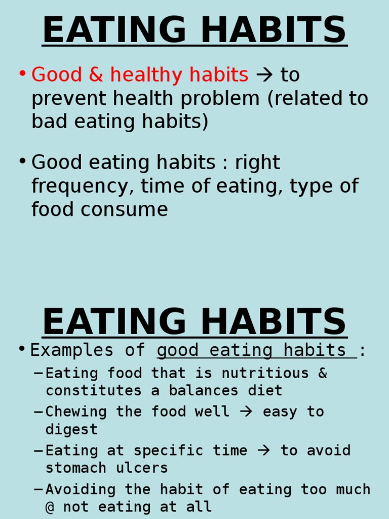The Impact of Eating Habits: Guidelines for Maintaining Good Nutrition ...