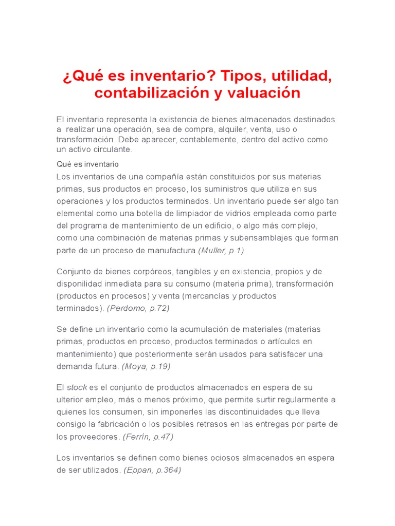 Qué Es Inventario | PDF | Inventario | Ciencias económicas