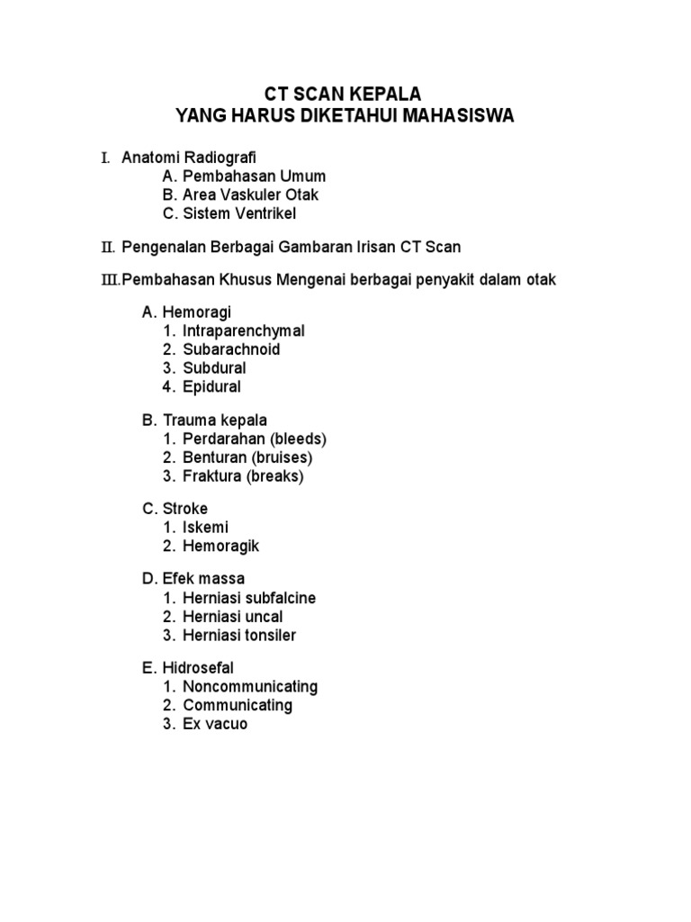 CT Scan Kepala | PDF