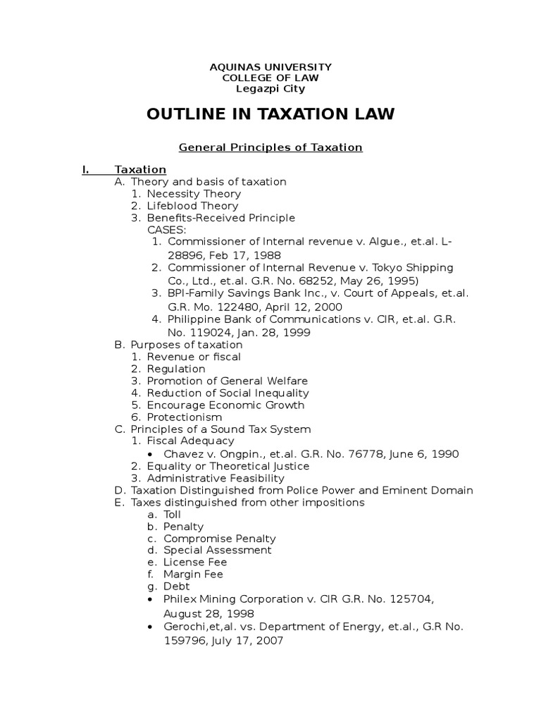 Tax Review Outline (1) | Value Added Tax | Tax Deduction