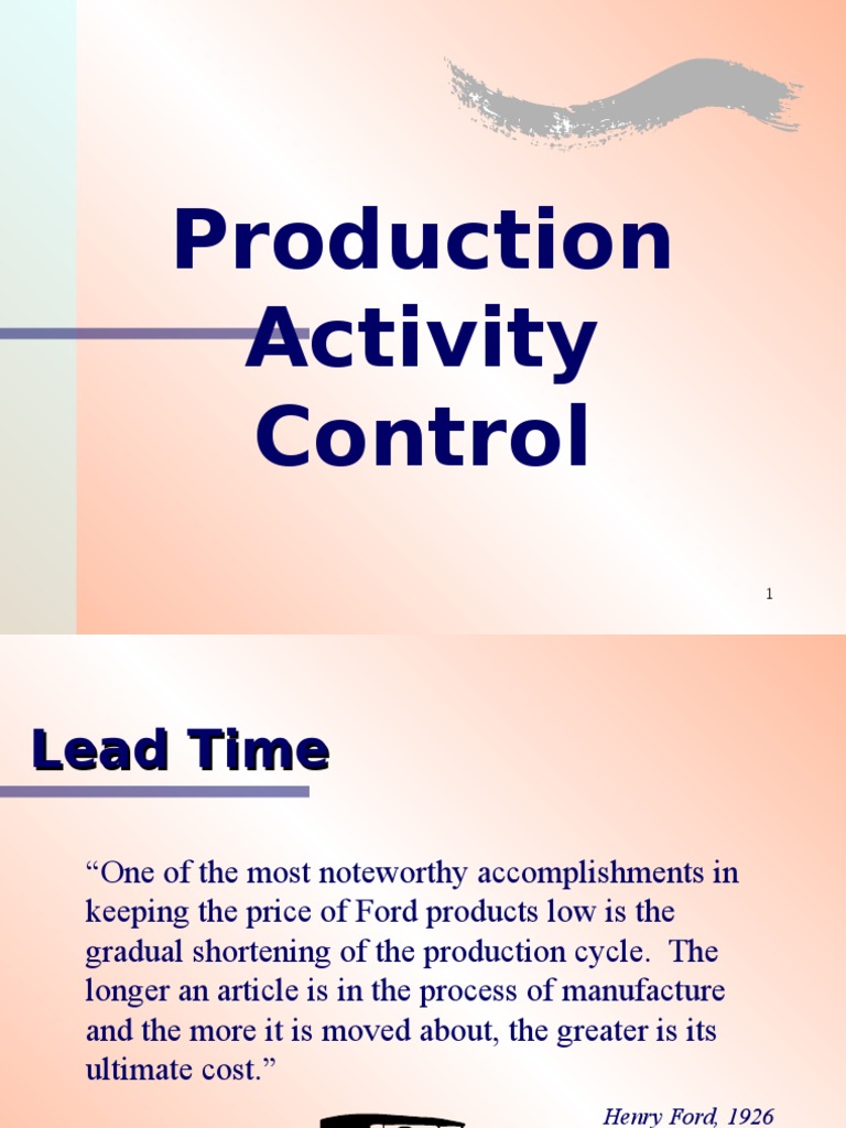 Production Activity Control Overview | PDF | Scheduling (Computing ...