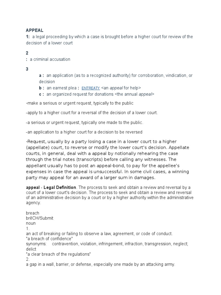 Decision of A Lower Court: Appeal - Legal Definition. The Process To ...
