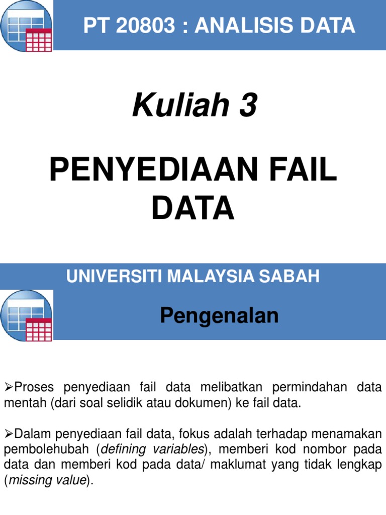 Statistik: Penyediaan Fail Data | PDF