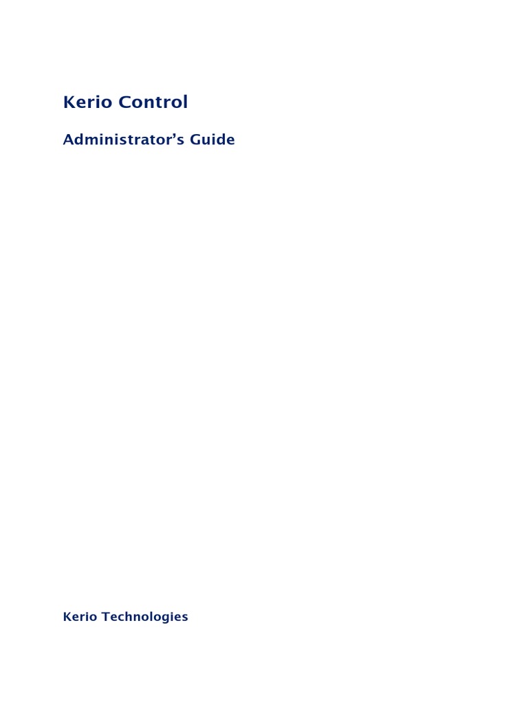 Kerio Control Administration Guide | PDF | Computer Security | Security