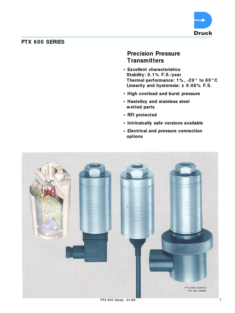 Ptx-600 Pressure Transducer | PDF | Electrical Connector | Calibration