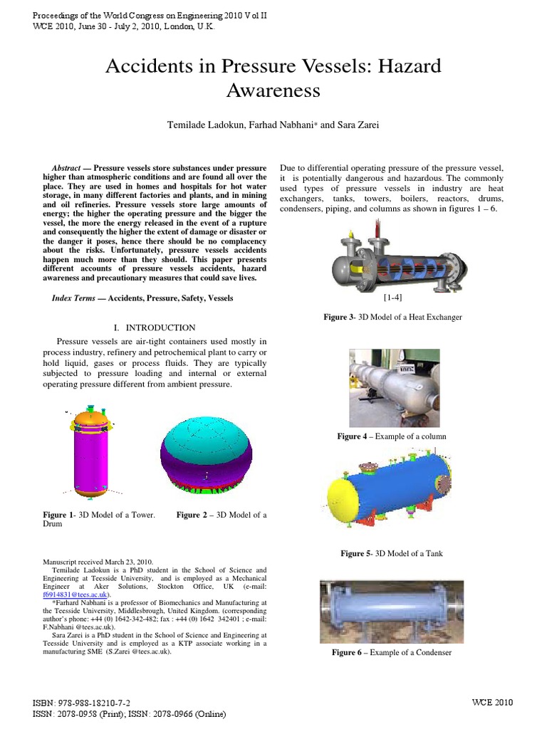 Accidents in Pressure Vessels Hazard Awareness | PDF | Safety | Heat ...