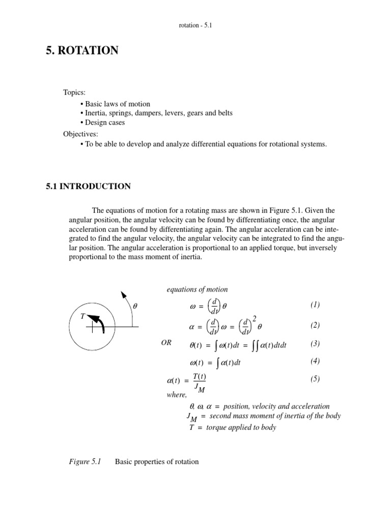 Rotation | PDF | Gear | Torque