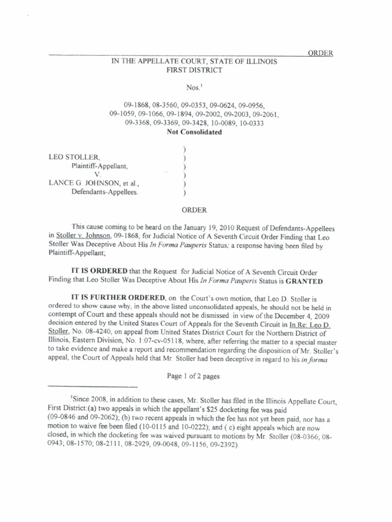Leo Stoller Judicially Noticed For Deception | PDF