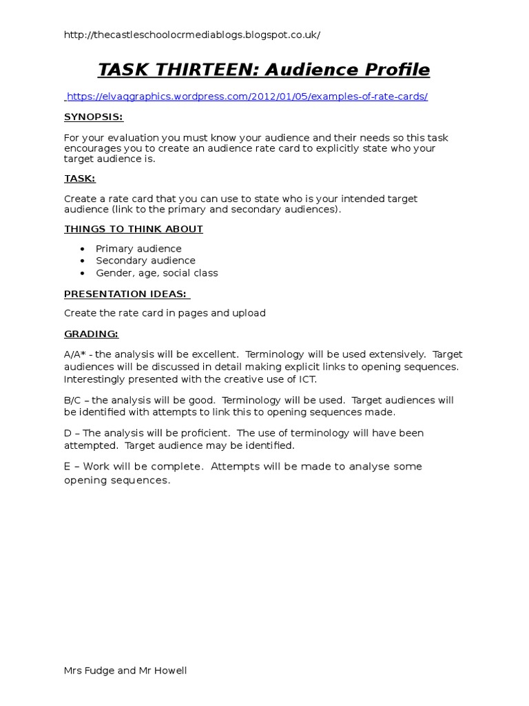 Audience Rate Card Creation Guide | PDF