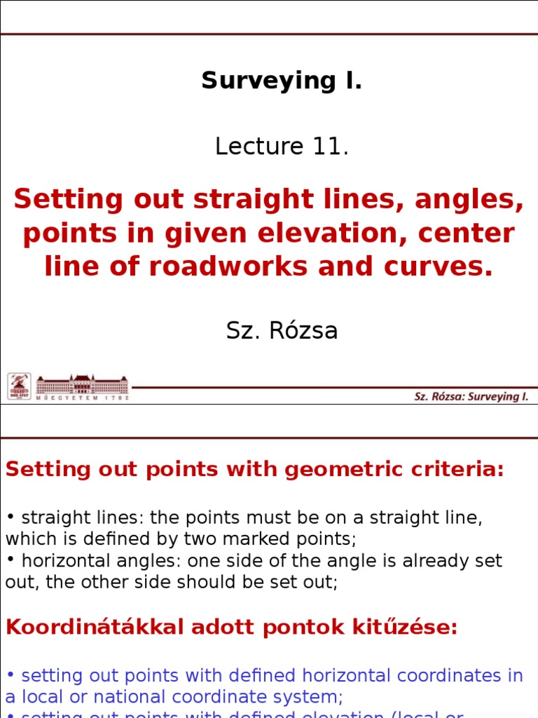 Setting Out Straight Lines, Angles, Points in Given Elevation, Center ...