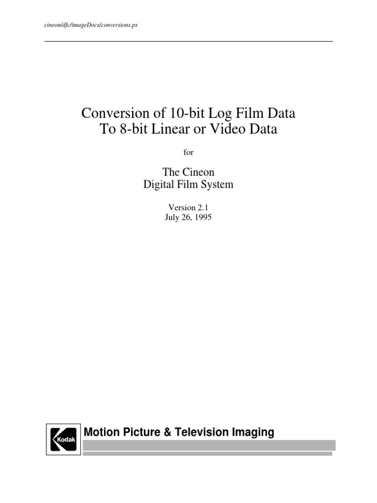 Cineon Digital Film System | PDF | Image Scanner | Exposure (Photography)