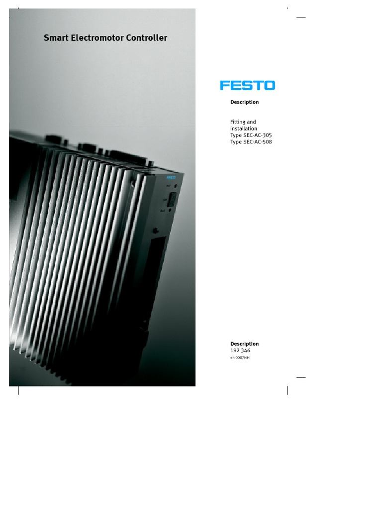 Manual Servo Motor Festo SEC-AC-305 | PDF | Electrical Connector | Programmable Logic Controller