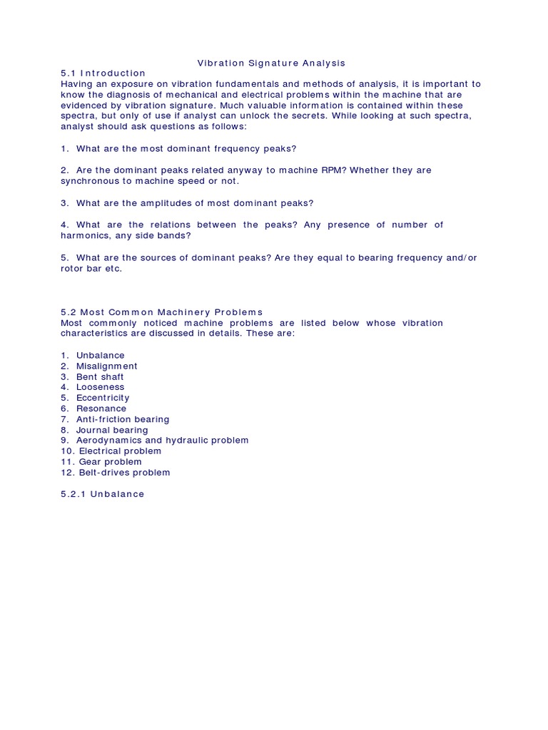 Vibration Signature Analysis Guide | PDF | Bearing (Mechanical) | Belt ...