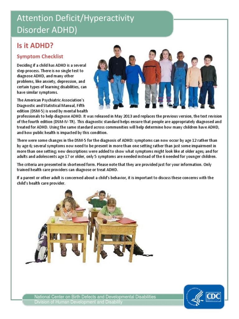 Adhd Symptom Checklist | PDF | Attention Deficit Hyperactivity Disorder ...