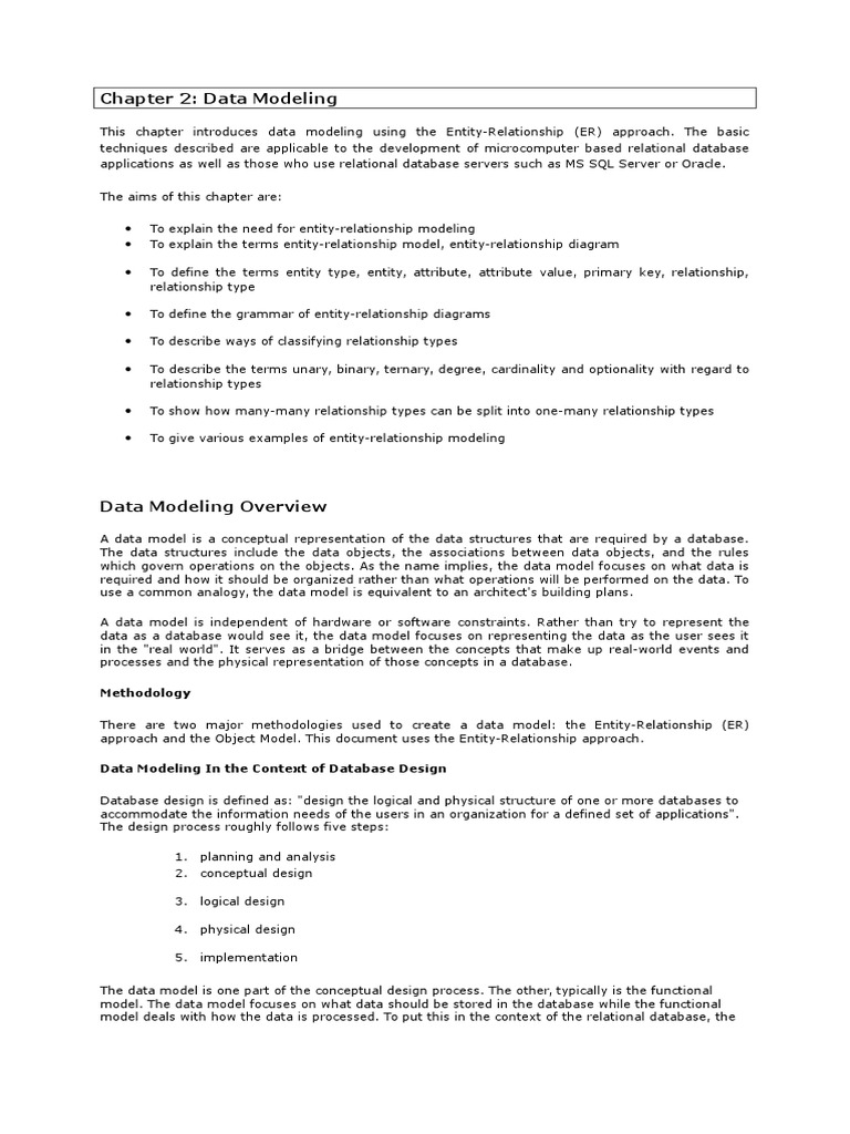 Chapter 2 Database | PDF | Conceptual Model | Data Model