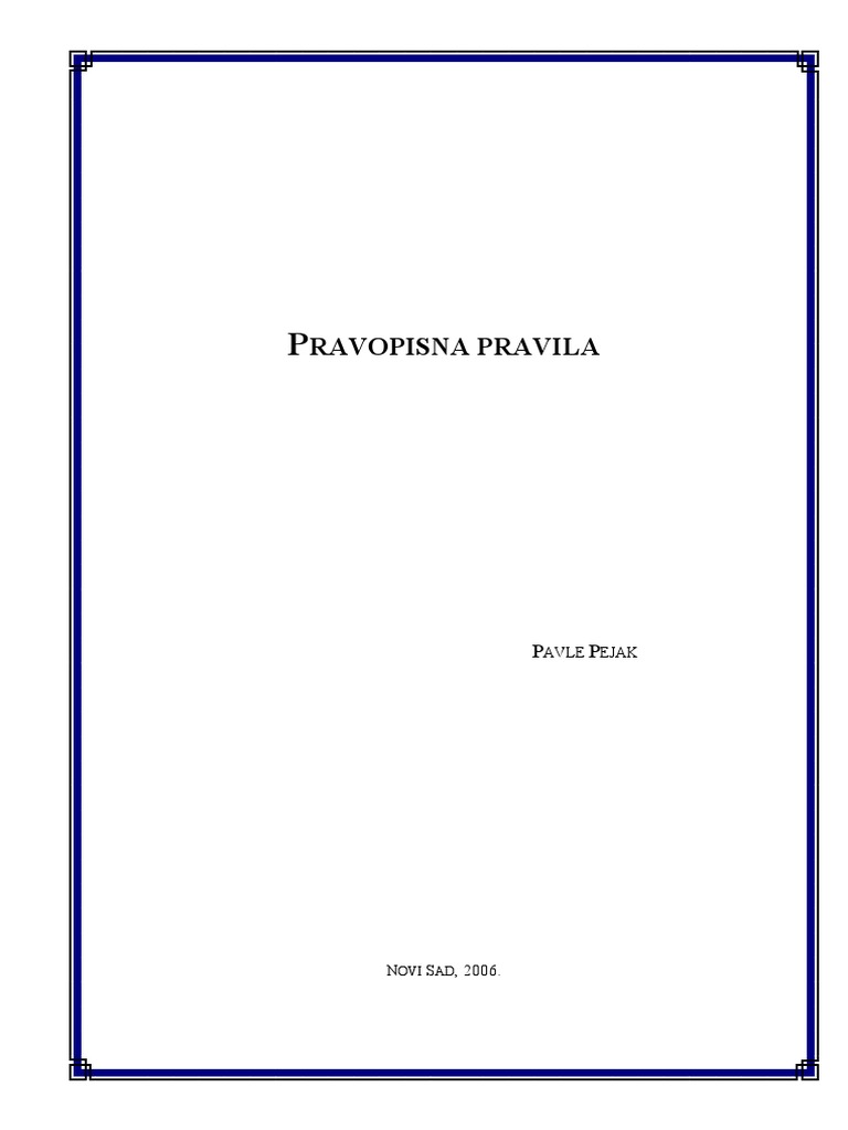 Pravopisna Pravila PDF | PDF