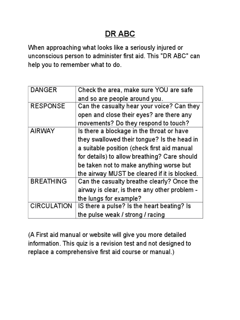 DR ABC | First Aid | Cardiopulmonary Resuscitation