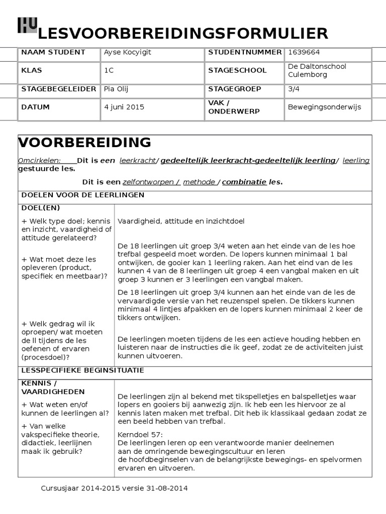 LVF Bewegingsonderwijs | PDF