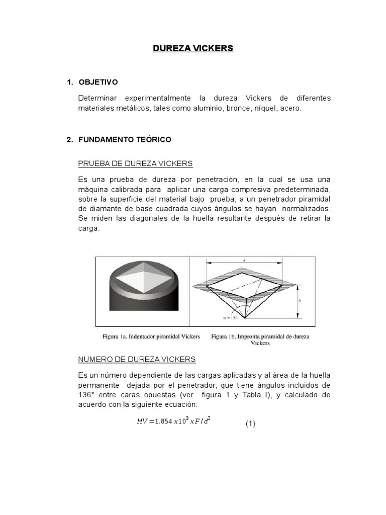Dureza Vickers | Dureza | Medición