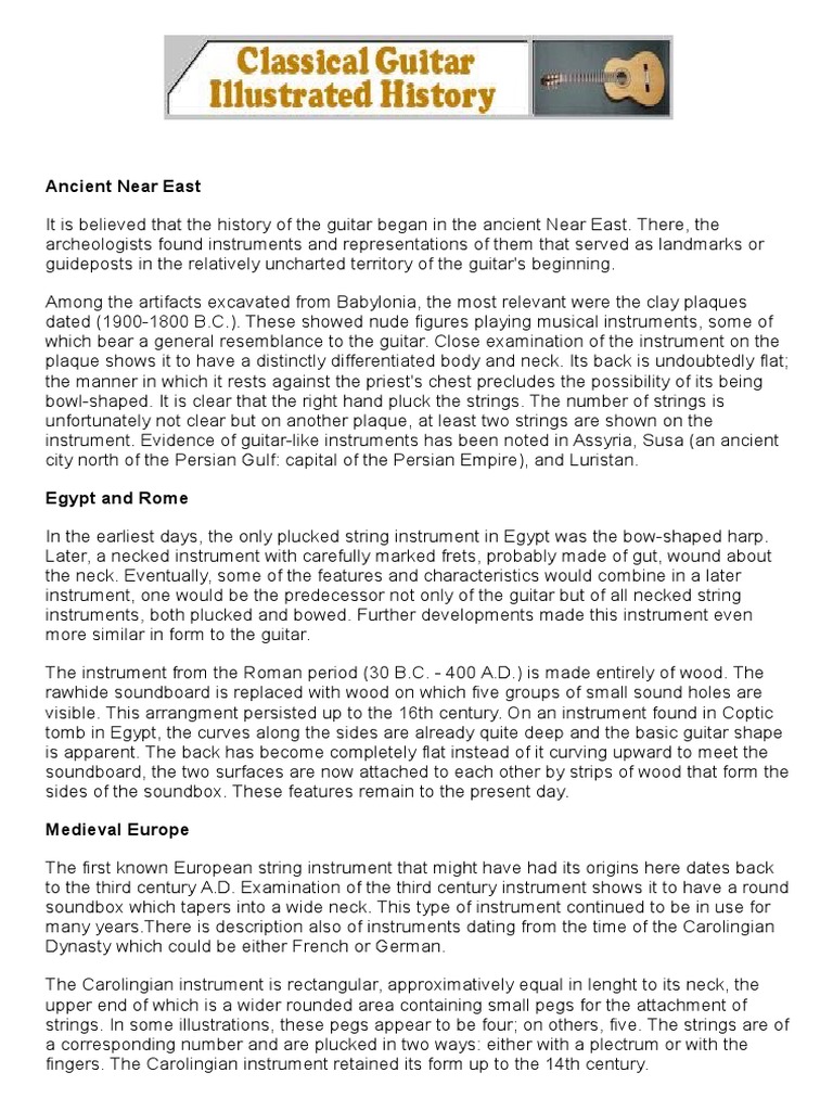 Classical Guitar History | PDF | Guitars | String Instruments