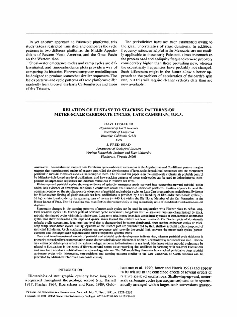 Osleger, D. y Read, J., (1991) - Relation of Eustacy To Stacking ...