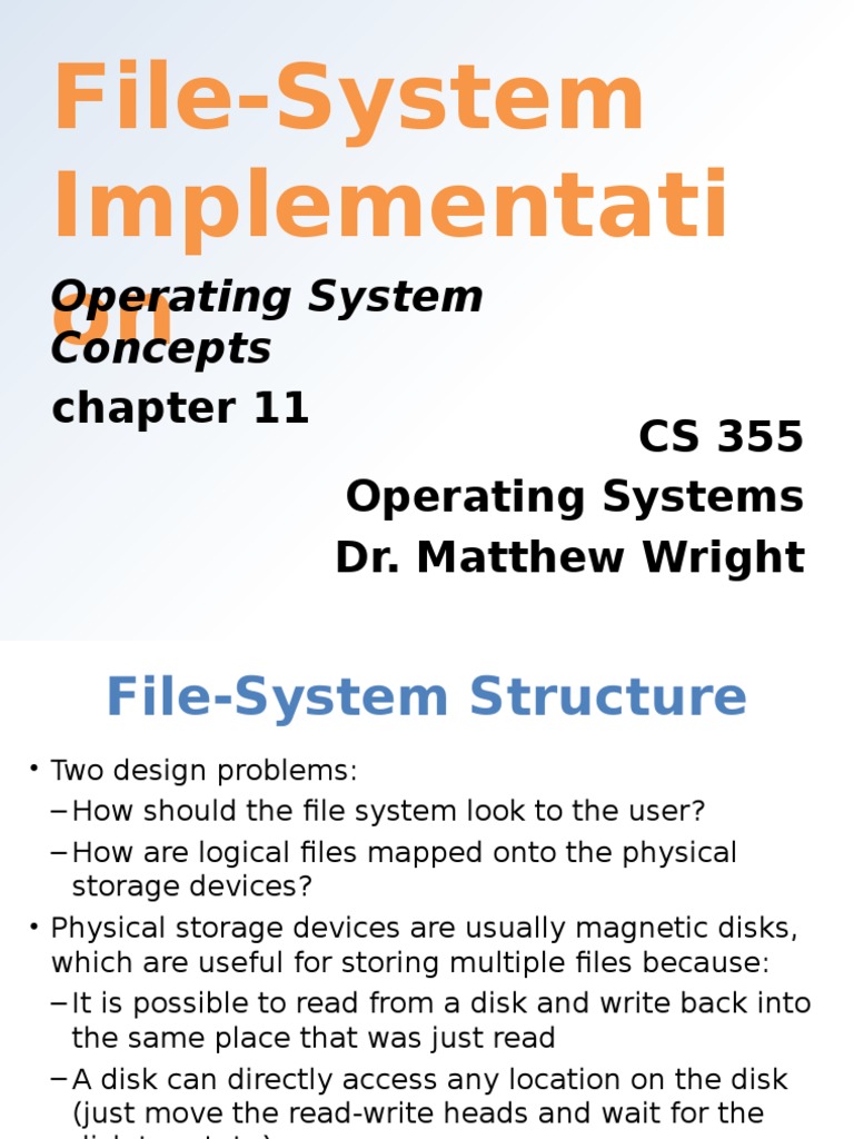 File System Implementation | PDF | File System | Computer File