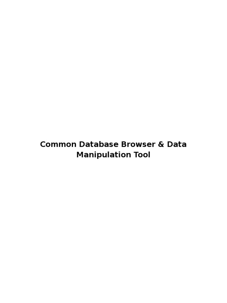 Common Database Browser & Data Manipulation Tool | PDF | Java Server Pages | Java Script