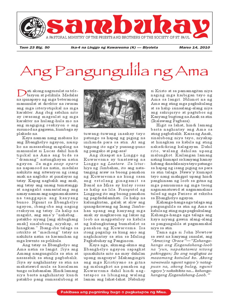 Sambuhay For March 12 | PDF