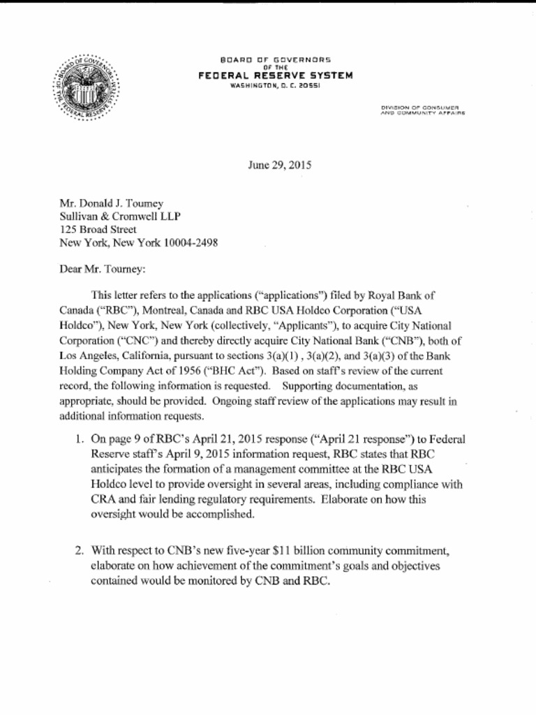 Royal Bank of Canada Is Asked About Jumping The Gun by Federal Reserve ...