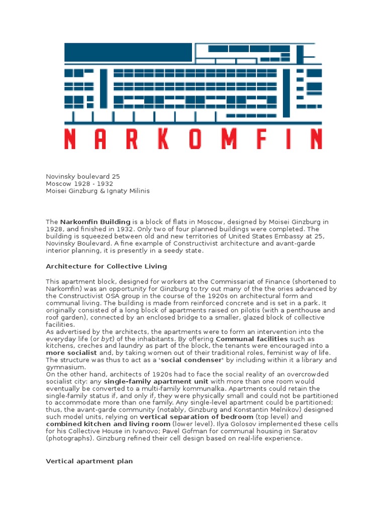 The Narkomfin Building | PDF