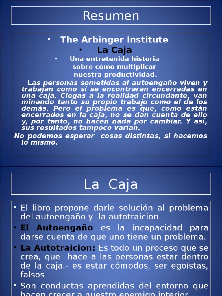 Resumen Del Libro La Caja | PDF