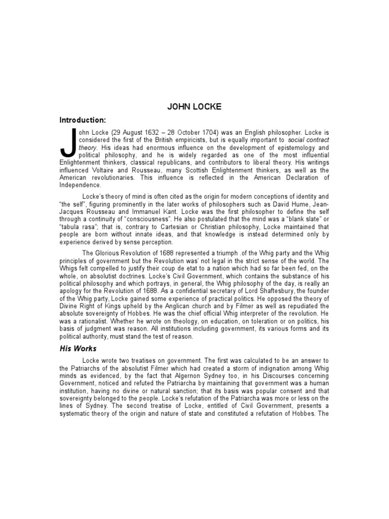 An In-Depth Look at John Locke's Political Philosophy and Conception of ...