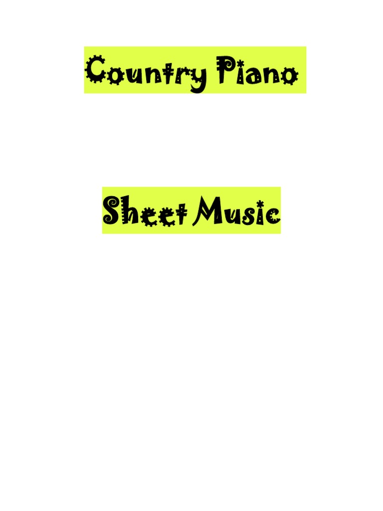 Country Piano Sheet Music | PDF