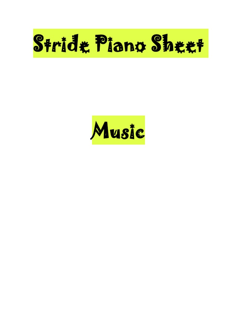 Stride Piano Sheet Music | PDF