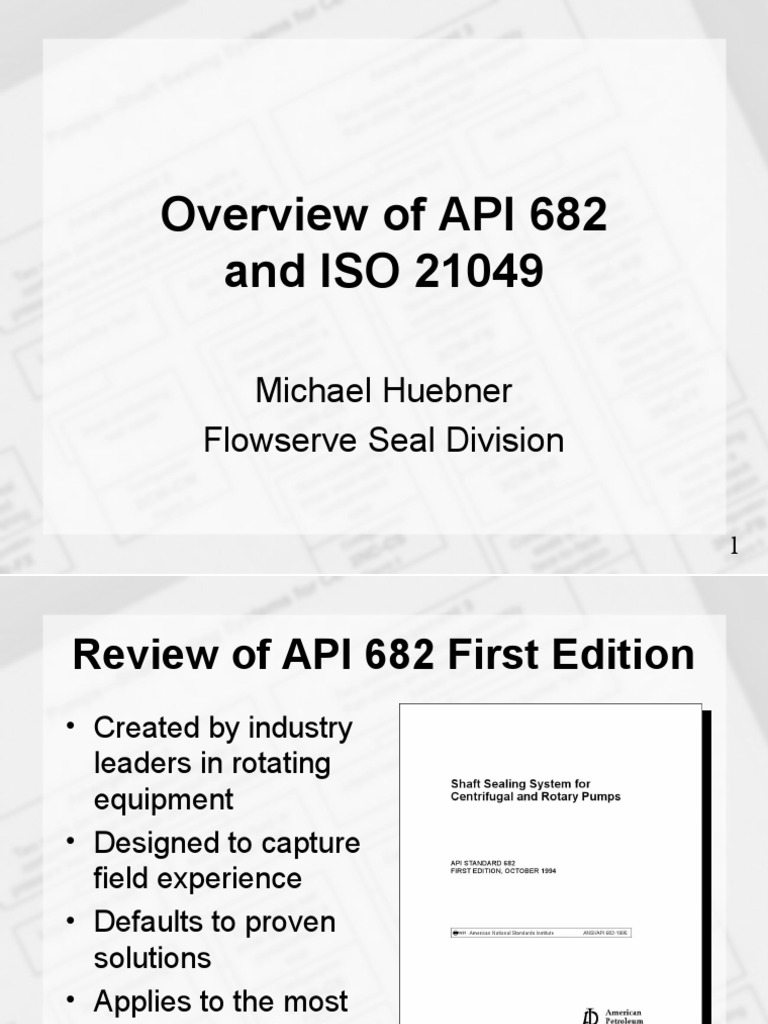 API 682 Overview | Download Free PDF | Pipe (Fluid Conveyance) | Pump